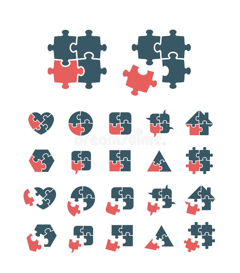 Jigsaw Puzzle Icons Collection - Vector Stock Vector - Illustration of ...