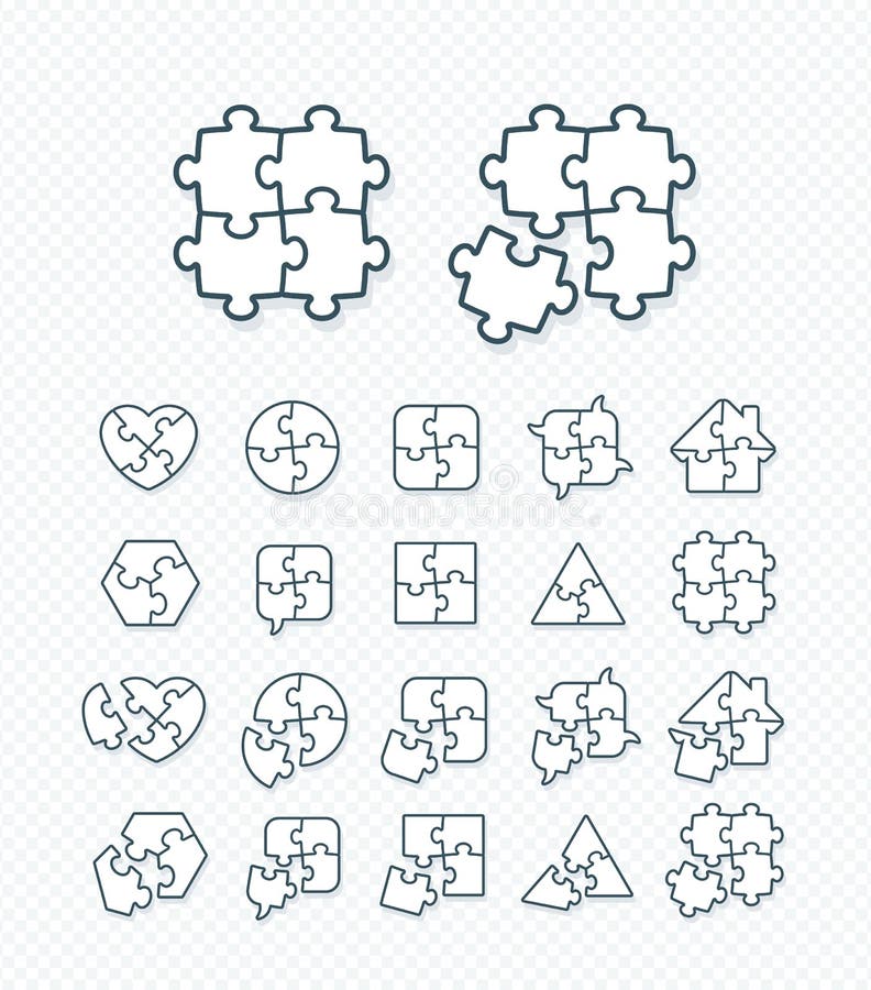 Jigsaw Puzzle Icons Collection - Vector Stock Vector - Illustration of ...