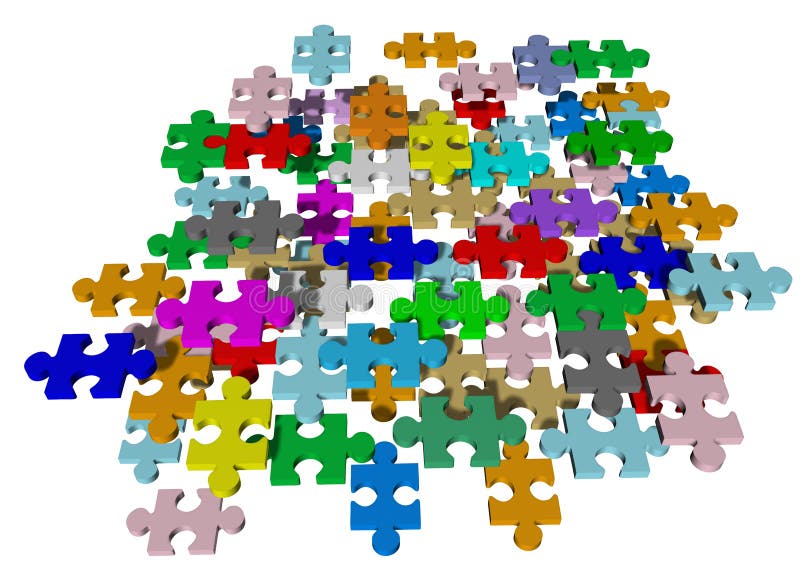 Jigsaw Puzzle Mess Disorganized Stock Illustration - Illustration of ...