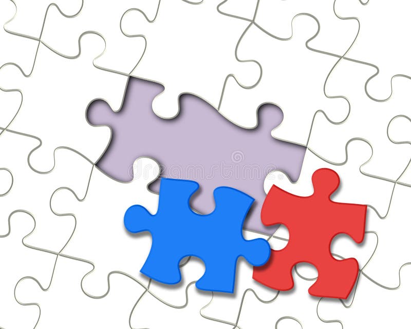 Jigsaw Puzzle with Missing Pieces Stock Illustration - Illustration of ...