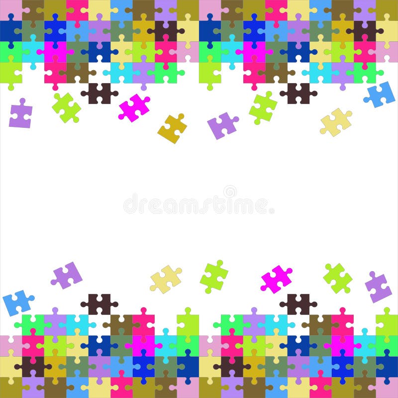 Jigsaw Puzzle with Multicolor Separate Pieces. Vector Stock Vector ...