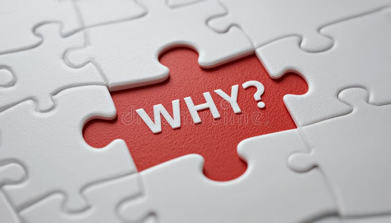 Jigsaw Puzzle with One Missing Piece in Center, Revealing the Question ...