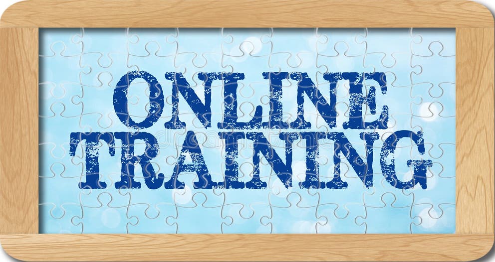 Jigsaw Puzzle of Online Training in Wooden Frame Stock Image - Image of ...