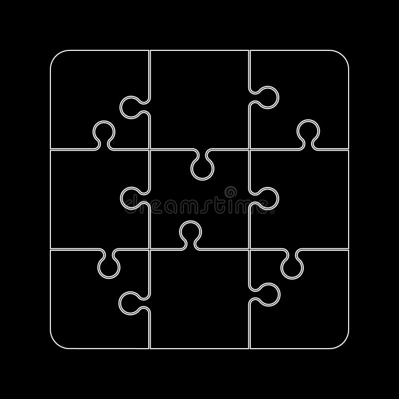 Jigsaw Puzzle.Outline Vector. Stock Vector - Illustration of challenge ...