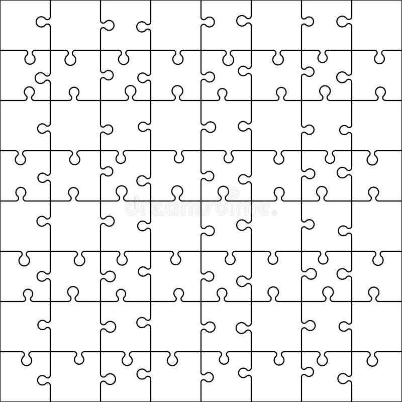 Jigsaw Puzzle.Outline Vector. Stock Vector - Illustration of puzzle ...
