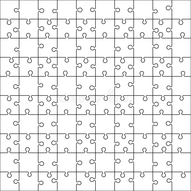 Jigsaw Puzzle.Outline Vector. Stock Vector - Illustration of challenge ...