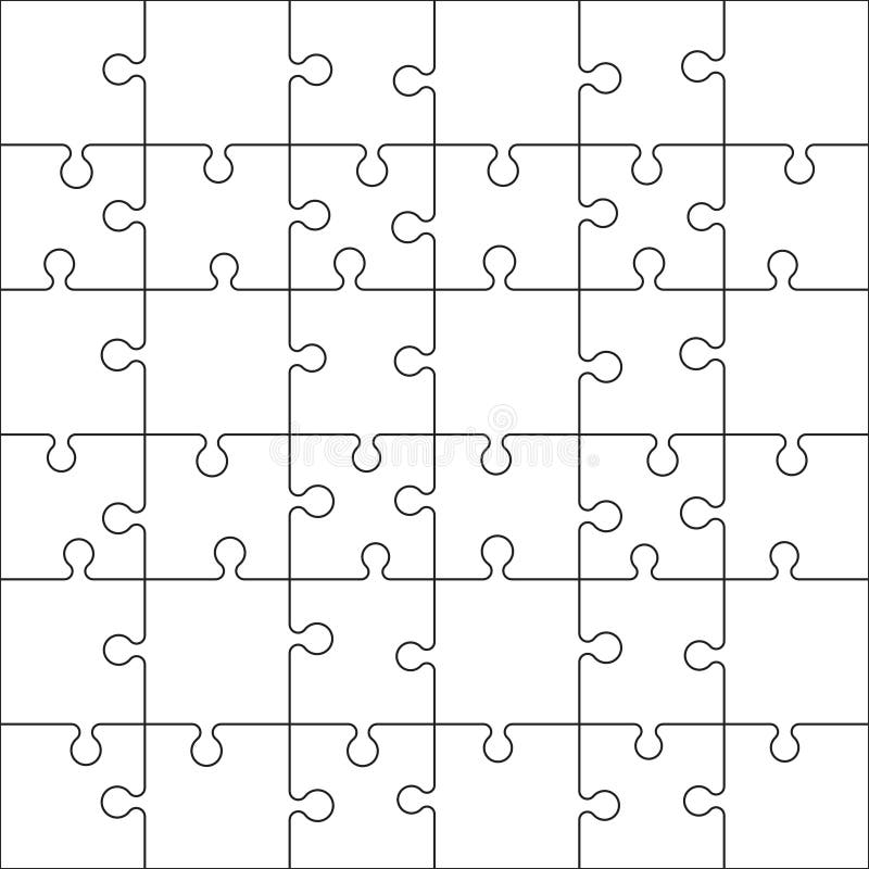 Jigsaw Puzzle.Outline Vector. Stock Vector - Illustration of challenge ...