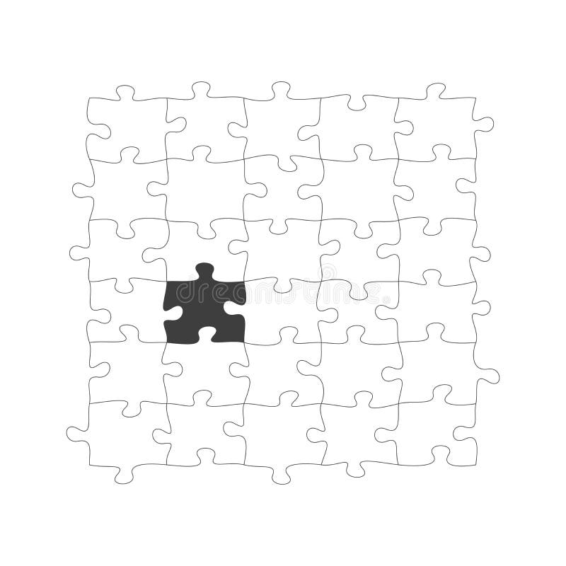 Jigsaw Puzzle with Piece Missing. Solve the Puzzle Task, Stock Vector ...