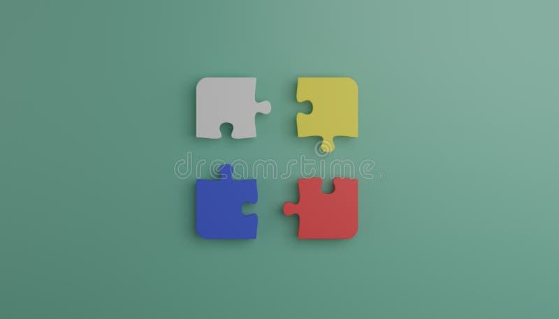 Jigsaw Puzzle Pieces As Problem Solving 3D Render Illustration Stock ...