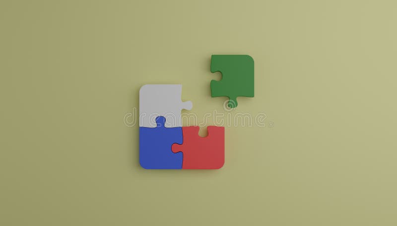 Jigsaw Puzzle Pieces As Problem Solving 3D Render Illustration Stock ...