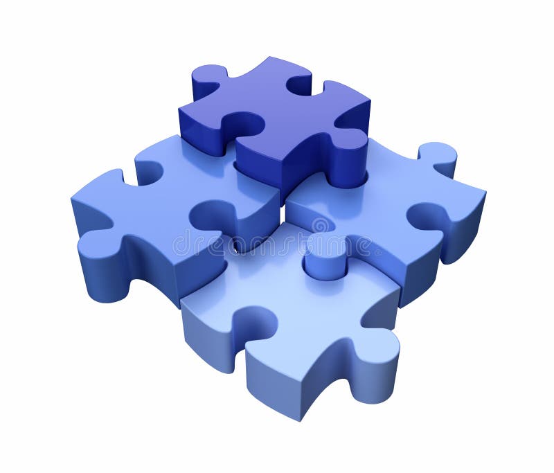 Jigsaw Puzzle Pieces Blue stock illustration. Illustration of ...