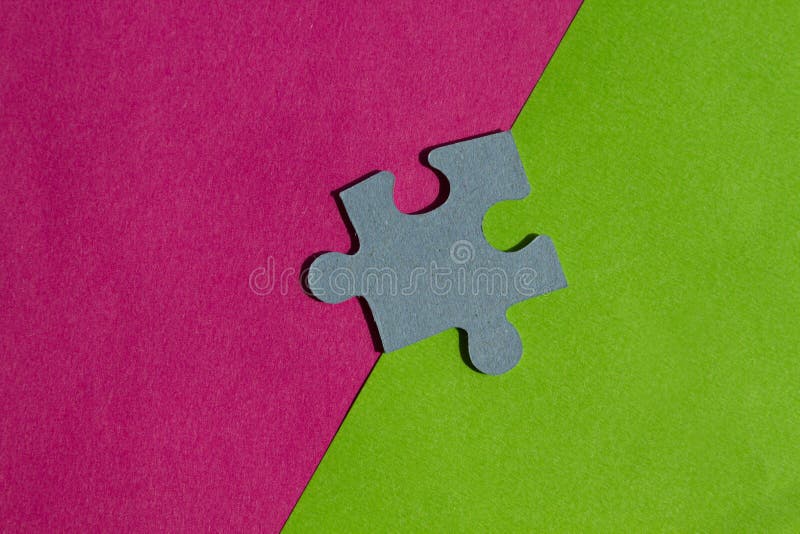 Jigsaw Puzzle Pieces on Border between Pink and Green Background Stock ...