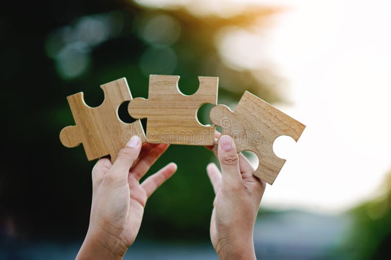 Puzzle Pieces of Cooperation and Teamwork Aim for Great Success in Work ...
