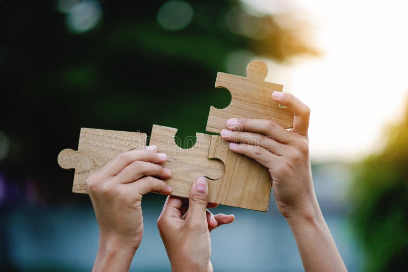 Puzzle Pieces of Cooperation and Teamwork Aim for Great Success in Work ...