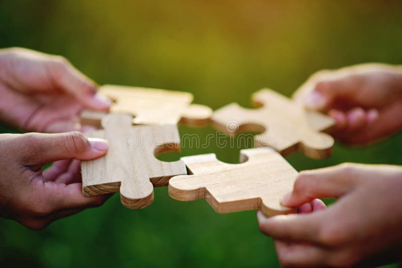 Puzzle Pieces of Cooperation and Teamwork Aim for Great Success in Work ...