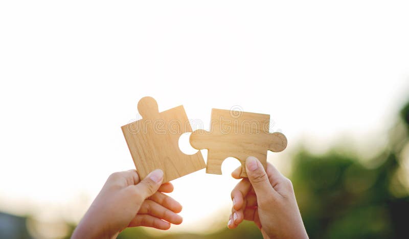 Puzzle Pieces of Cooperation in Working, Unity and Teamwork, Goals and ...