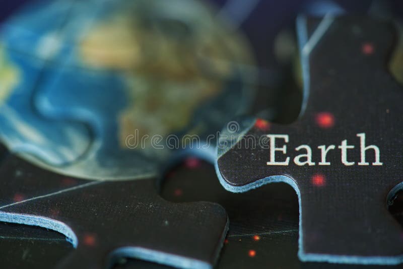Jigsaw earth on hand stock image. Image of hand, assembled - 2649799