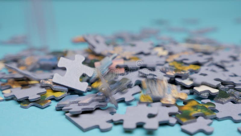 Jigsaw Puzzle Pieces Falling Down. Falling Down Randomly Puzzles Fill ...