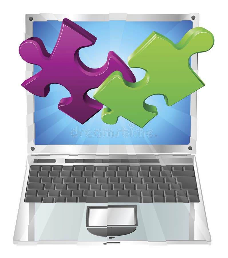 Jigsaw Puzzle Pieces Computer Problems Repair Stock Vector ...