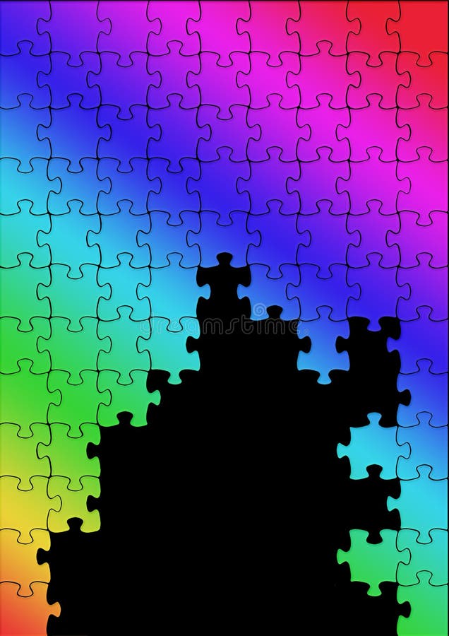 Jigsaw Puzzle Pieces Form a Background Image Stock Illustration ...