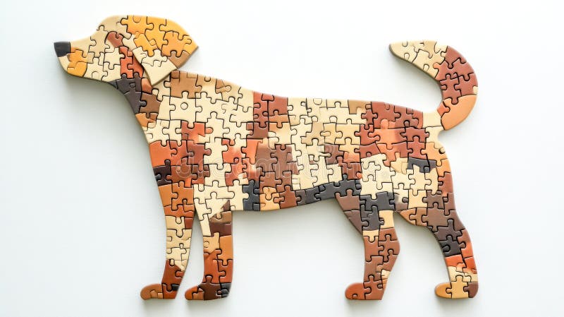 Dog Shape Puzzle Representing Problem Solving and Pet Adoption Stock ...