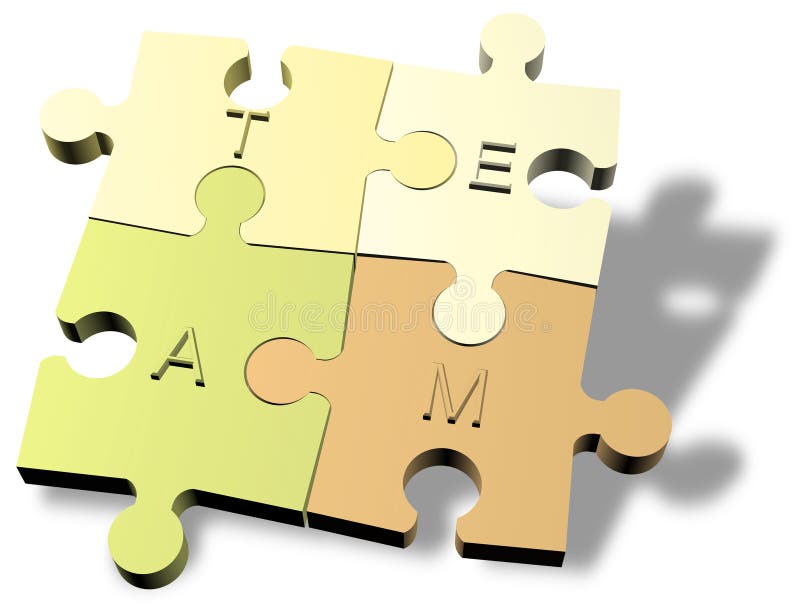 Jigsaw Puzzle Pieces Forming a Team Stock Illustration - Illustration ...