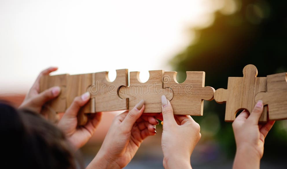 Puzzle Pieces Group Together, Unite Strength, Unity, Teamwork ...