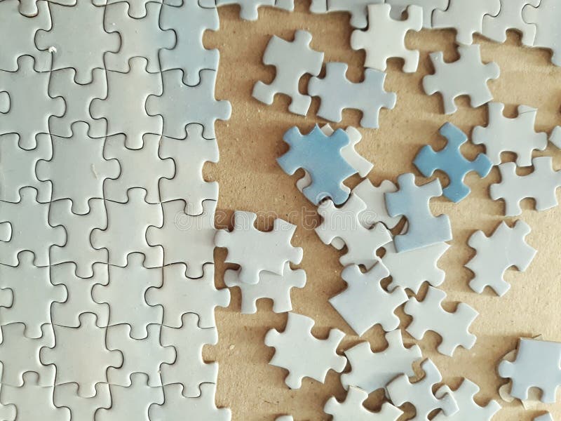 Jigsaw puzzle pieces stock photo. Image of azure, solution - 106679934