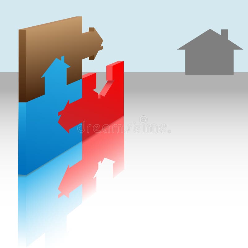 Jigsaw Puzzle Pieces Houses Home Solution Stock Vector - Illustration ...