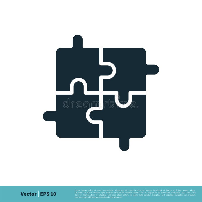 Jigsaw Puzzle Pieces Icon Vector Logo Template Illustration Design ...