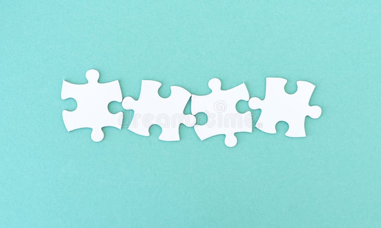 Jigsaw Puzzle Pieces in Row Stock Image - Image of creative, mockup ...
