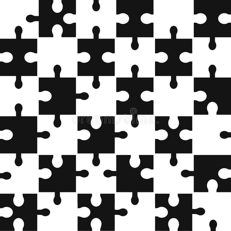Jigsaw Puzzle Pieces Template, Puzzle Template Pattern Silhouette Stock ...