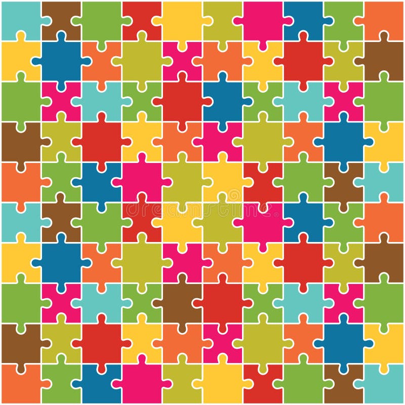 Jigsaw Puzzle Pieces Vector Stock Vector - Illustration of background ...