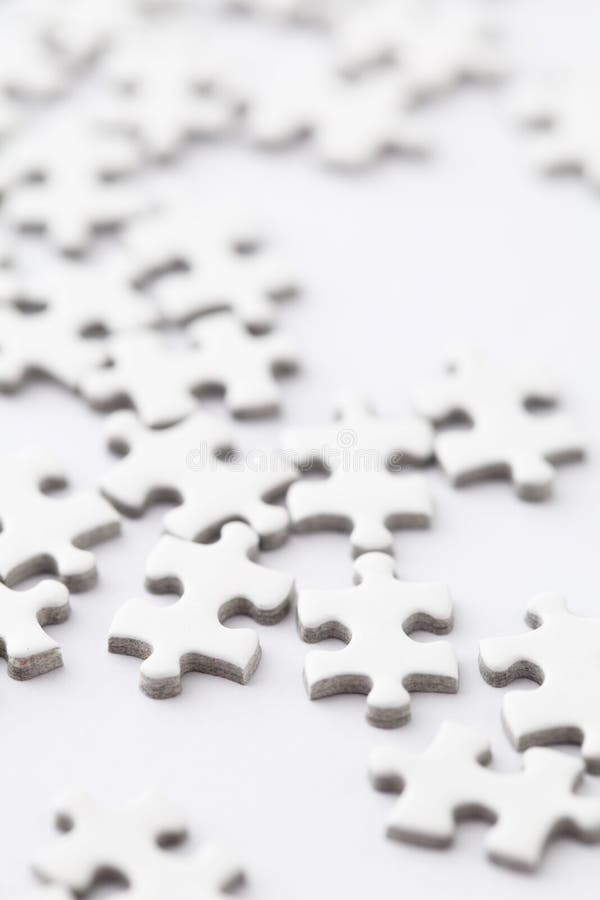 White jigsaw puzzle stock image. Image of isolated, challenge - 30237019
