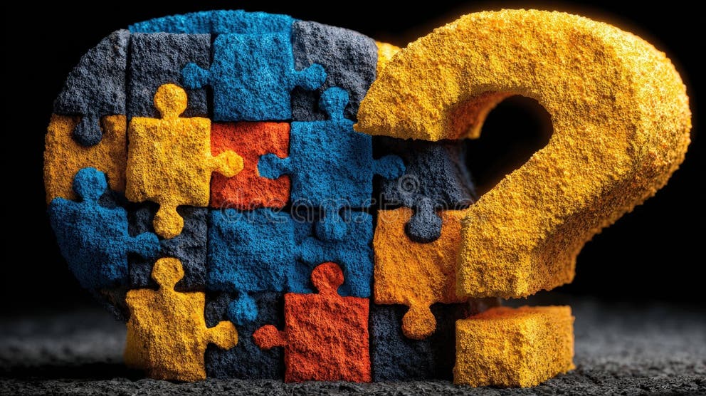 Jigsaw Puzzle Question Mark Colorful Concept Stock Illustration ...