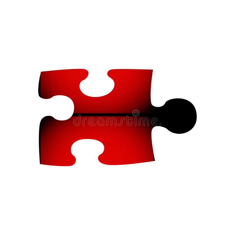Jigsaw Puzzle in Red and Black Stock Illustration - Illustration of ...