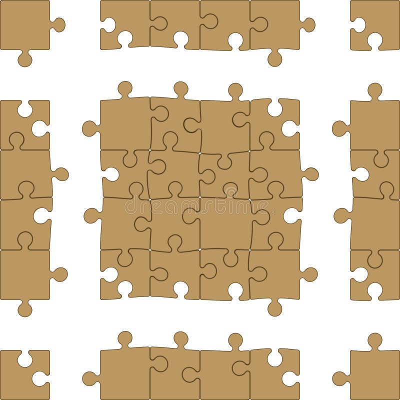 Jigsaw Puzzle Seamless Pattern Stock Illustration - Illustration of ...