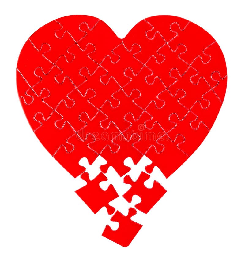 Incomplete Jigsaw Puzzle in a Shape of a Heart Stock Image - Image of ...