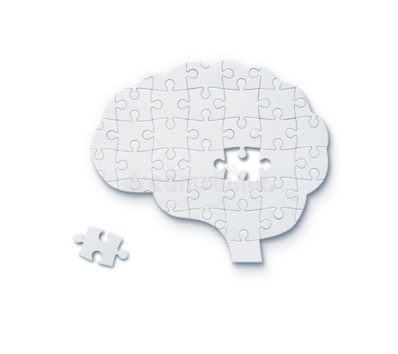 Jigsaw Puzzle in Shape of Human Brain Stock Photo - Image of memory ...