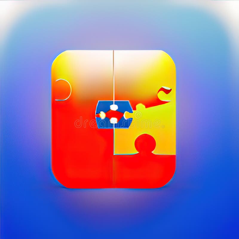 Jigsaw Puzzle Software App Style Icon. Generative AI. Stock ...