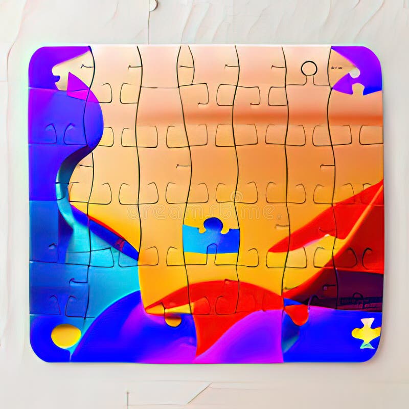 Jigsaw Puzzle Software App Style Icon. Generative AI. Stock ...