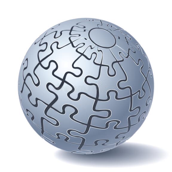 Jigsaw puzzle sphere stock vector. Illustration of leader - 15947951