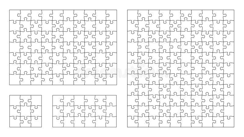 Jigsaw Puzzle 10x11 Square Piece Template. Jigsaw Puzzle Grid Vector ...