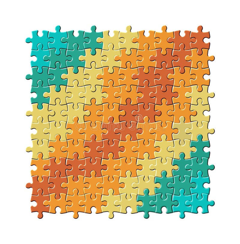 Jigsaw Puzzle in a Summer Colour Palette Art Stock Illustration ...