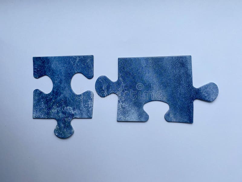 Jigsaw Puzzle Teamwork Concept Disassembled on Blue Background Stock ...