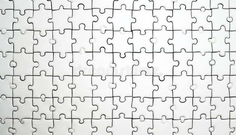 Jigsaw Puzzle Template on White. Blank Puzzle Pieces for Creative Projects, Games, Designs ...
