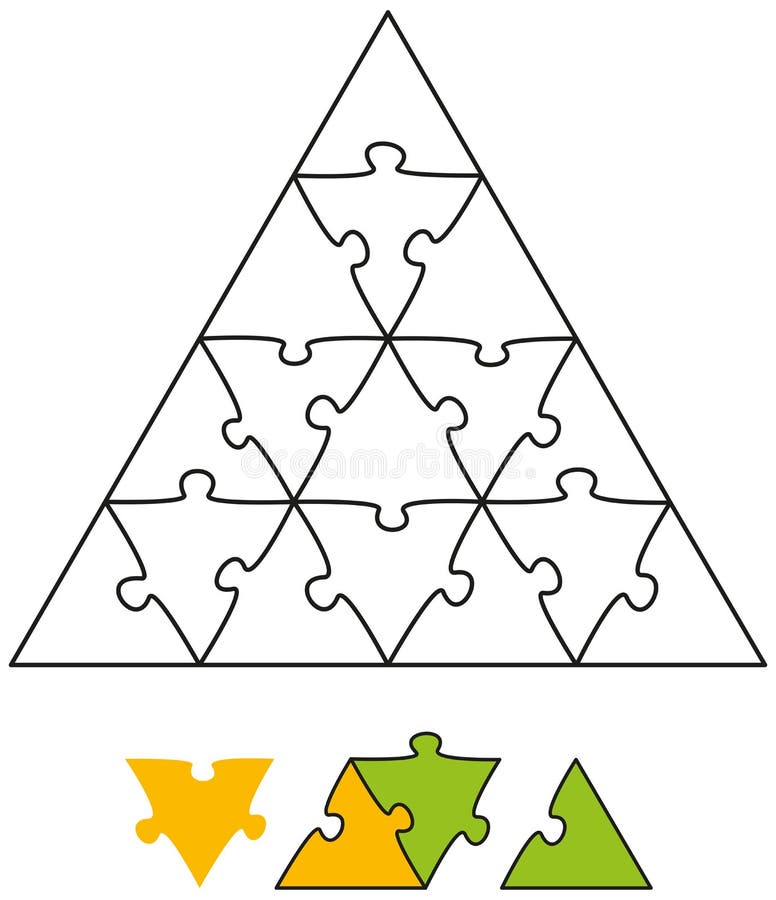 Jigsaw Puzzle Triangle stock vector. Illustration of abstract - 43113577