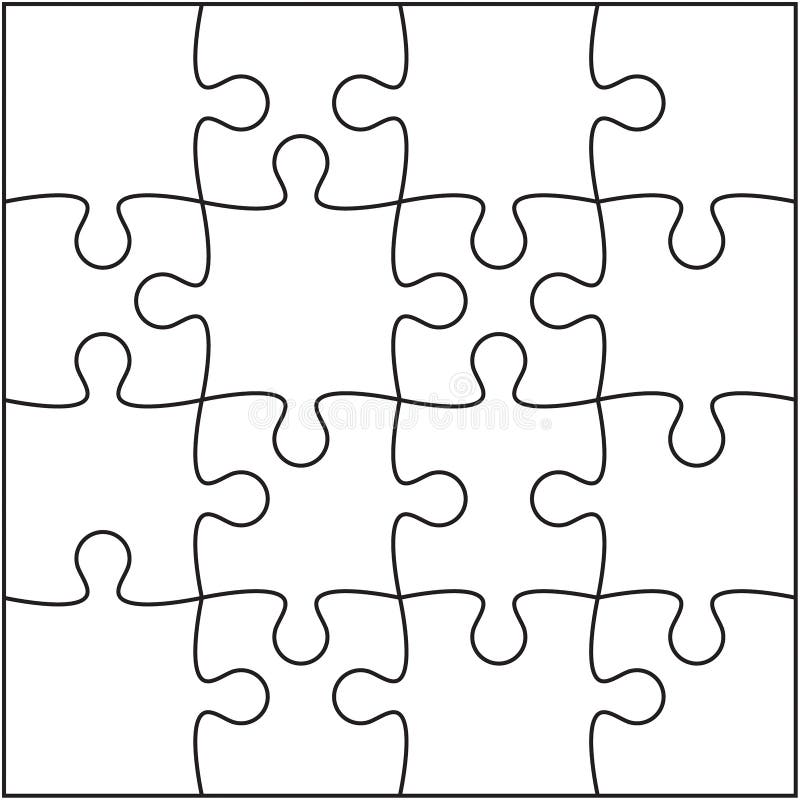16 Piece Jigsaw Template Stock Illustrations – 60 16 Piece Jigsaw ...