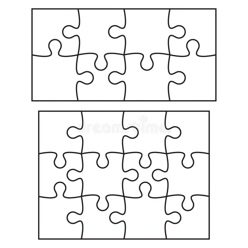 Jigsaw puzzle vector stock vector. Illustration of blank - 241575170
