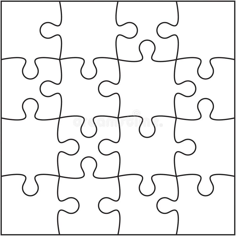 16 Piece Puzzle Clip Art